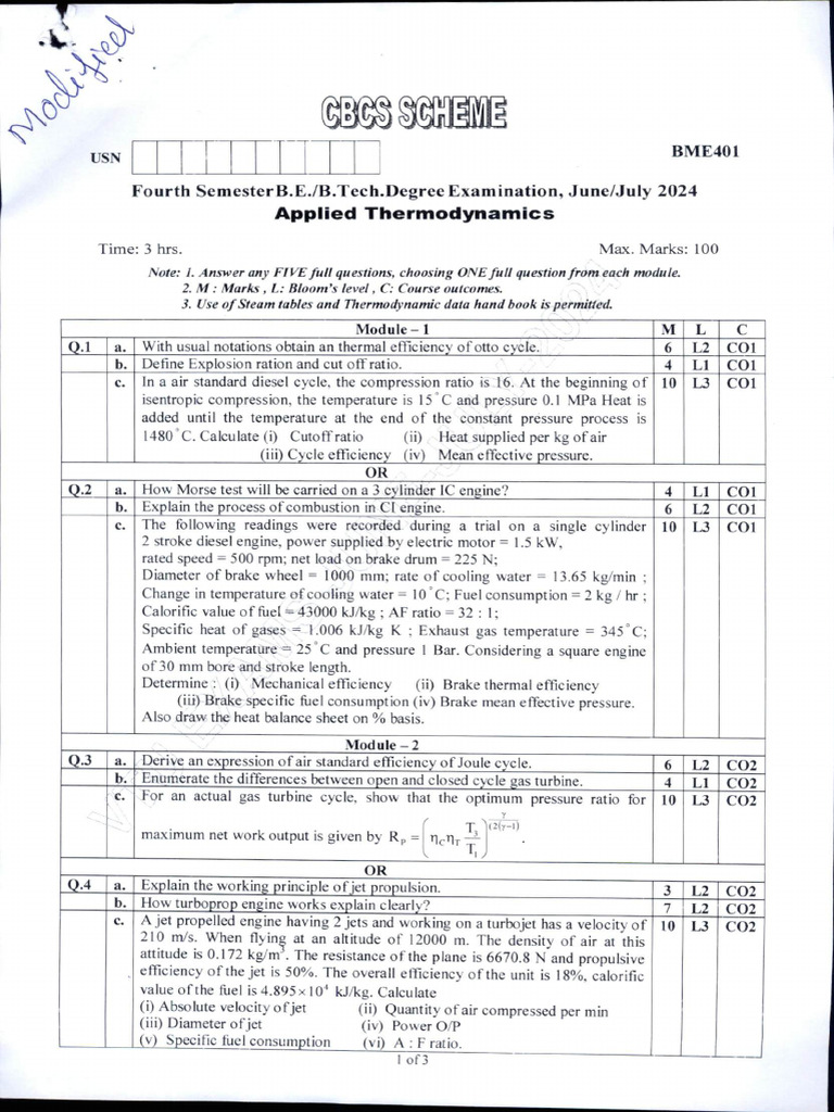 BME401 June-July 2024 | PDF