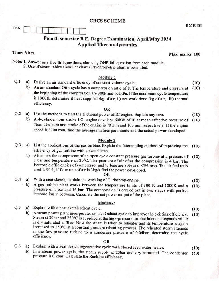 BME401 - April-May 2024 | PDF