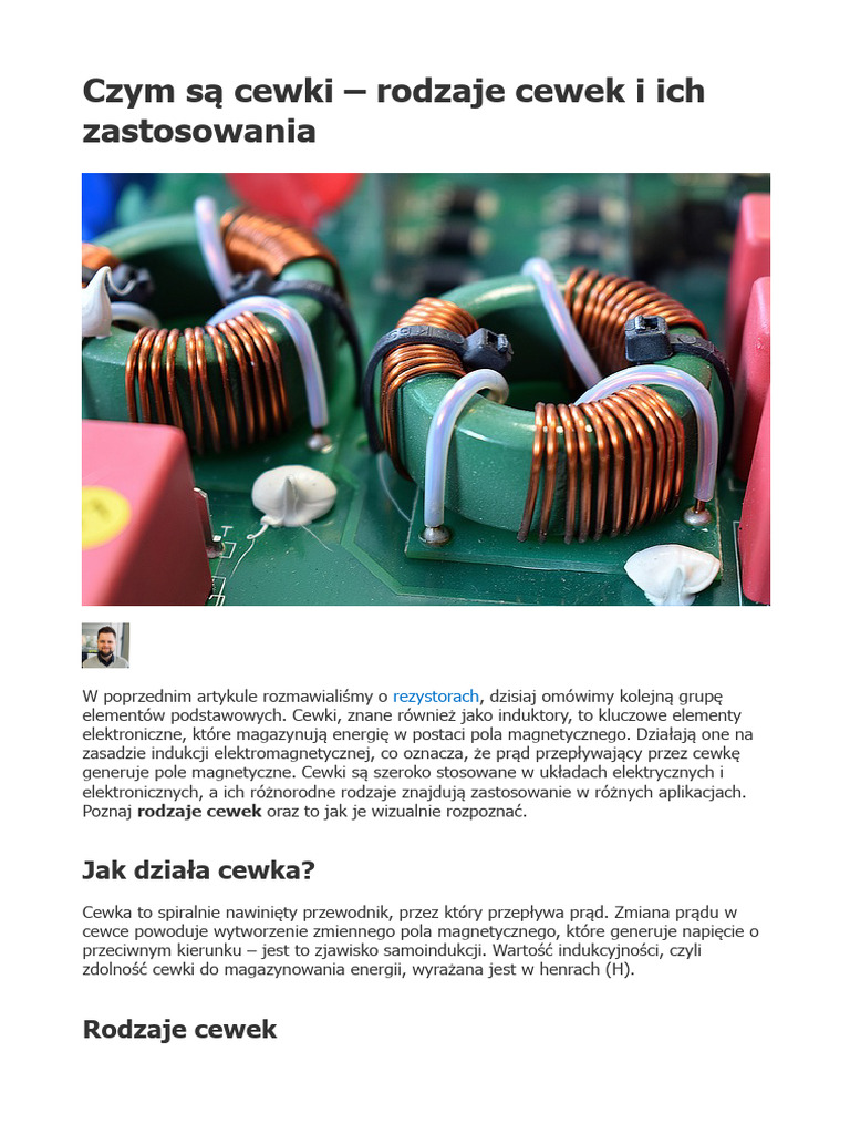 Czym Są Cewki - Rodzaje Cewek I Ich Zastosowania | PDF