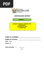 Grade 5 Natural Science Term 1 Exam | PDF | Zoology