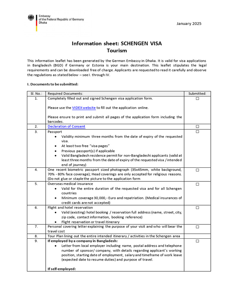 Germany - VFS-Requirements-for-Tourist-visa | PDF | Travel Visa | Passport
