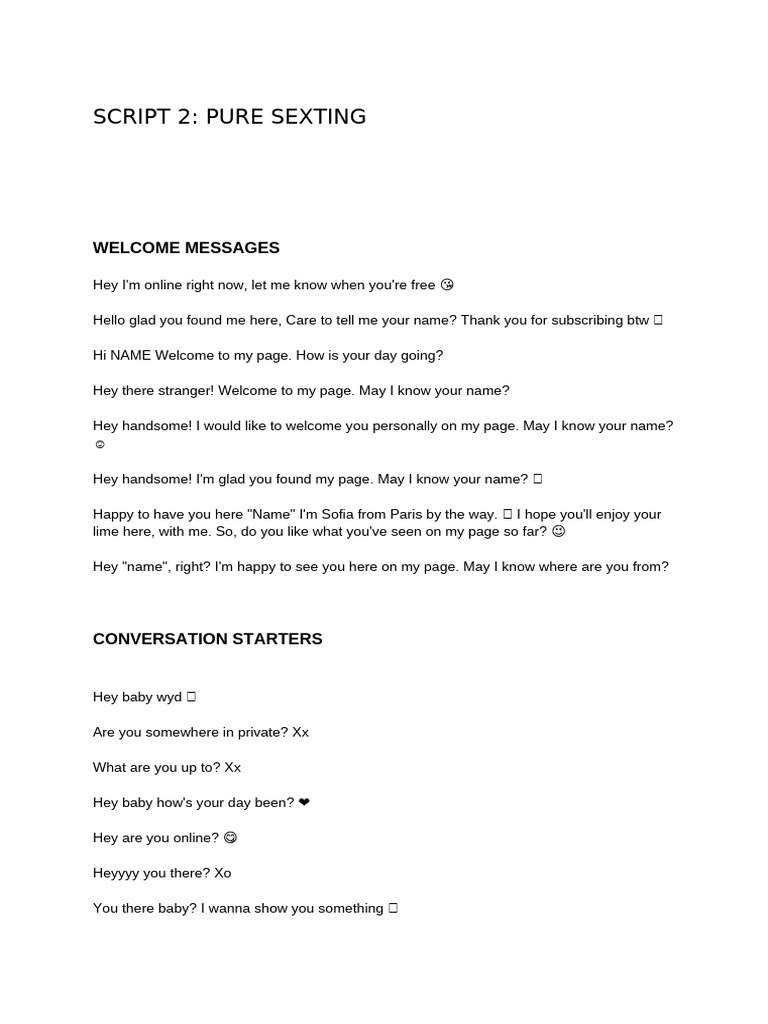 Script 2 - Pure Sexting | PDF