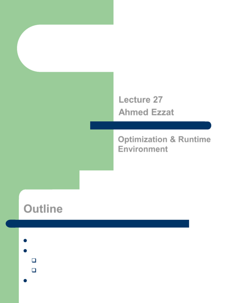Lecture27.1 - Global Optimization | PDF | Program Optimization | Compiler