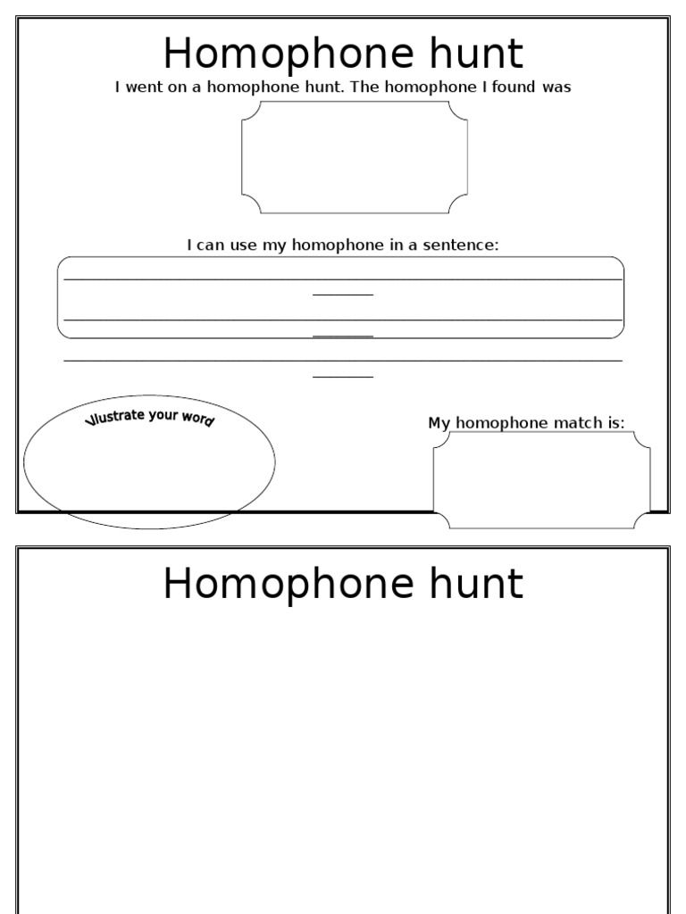 Homophone Hunt Activity Guide | PDF | Career & Growth | Language Arts ...