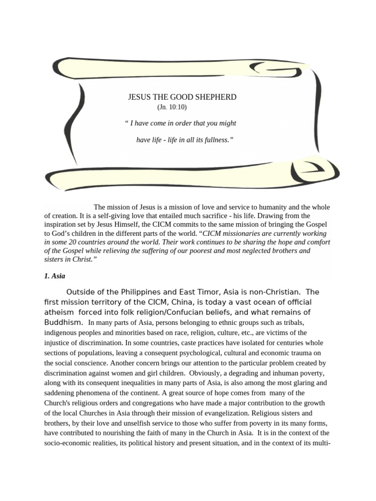 CFE 104 CICM in The Four Continents | PDF | Christian Mission | Asia