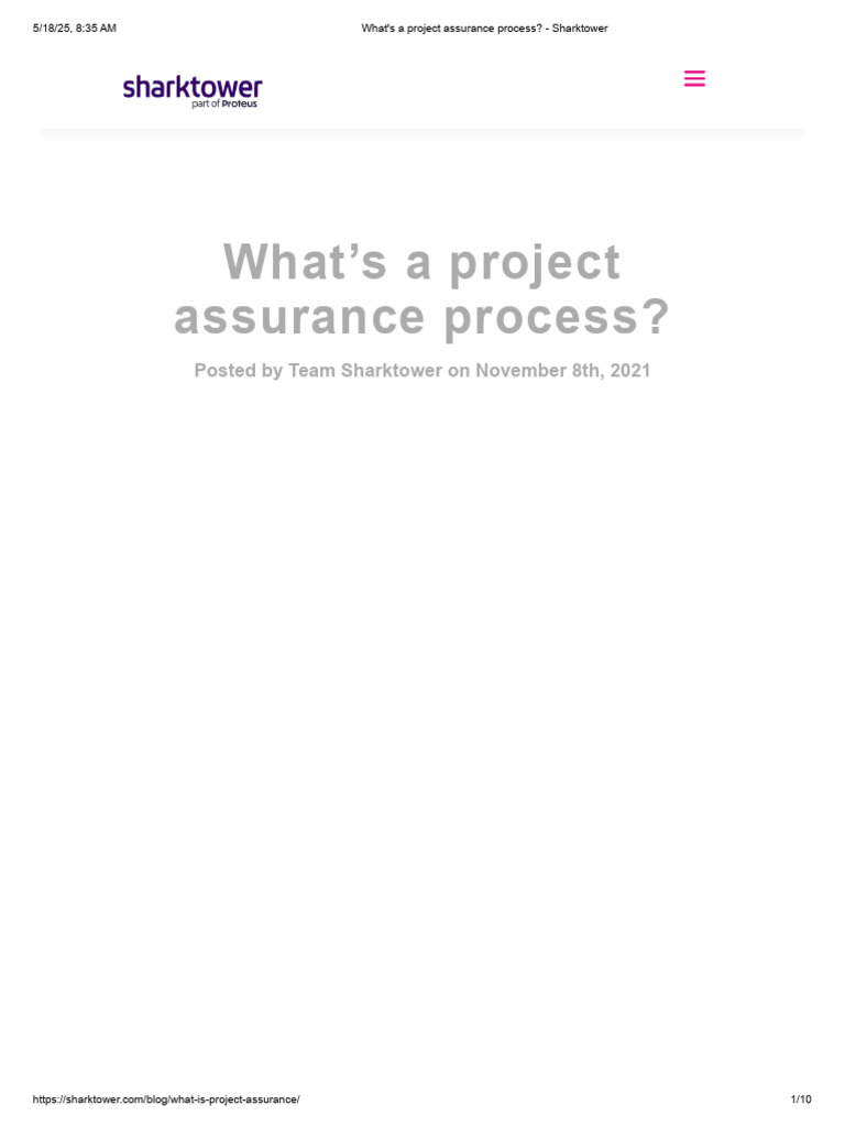 Understanding Project Assurance Process | PDF | Risk | Governance
