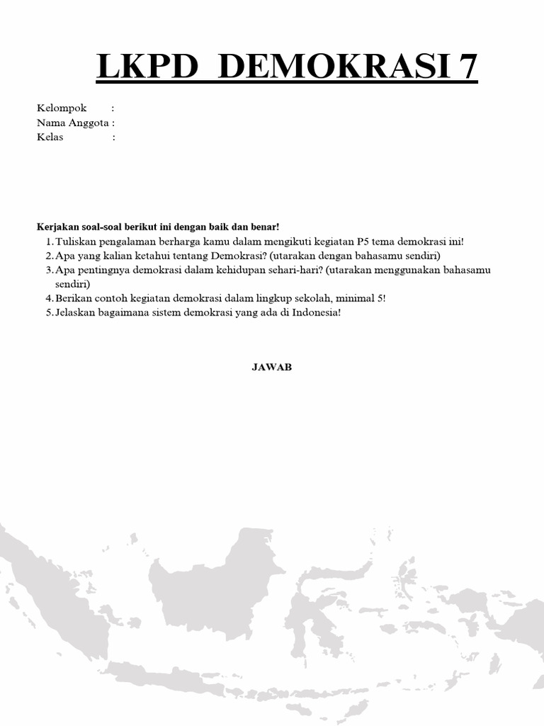 LKPD DEMOKRASI KELAS 7 8 | PDF