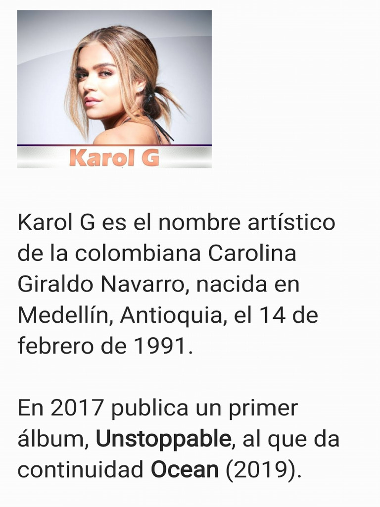 Biografía Carol G Nueva | PDF