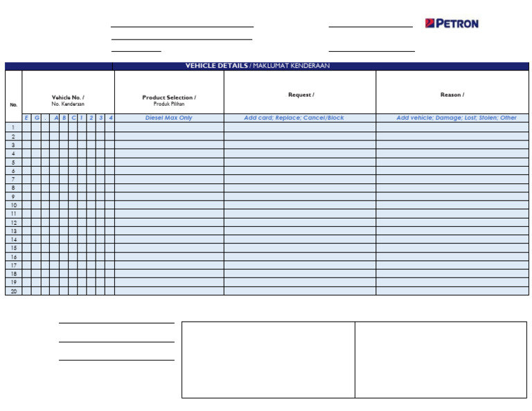 Petron Form | PDF