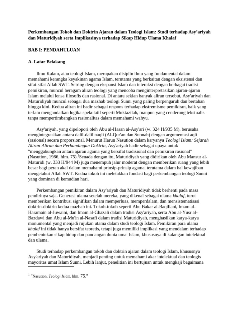 Doktrin dan Sejarah Maturidiyah | PDF