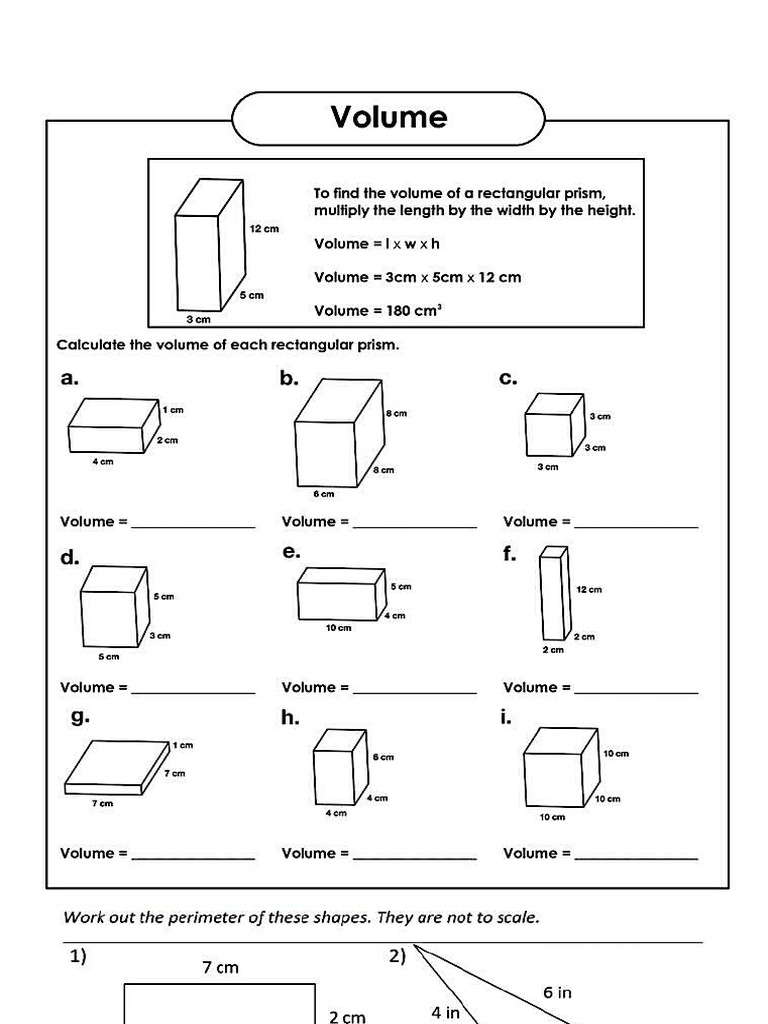 Area, Perimeter, Volume - T4 | PDF