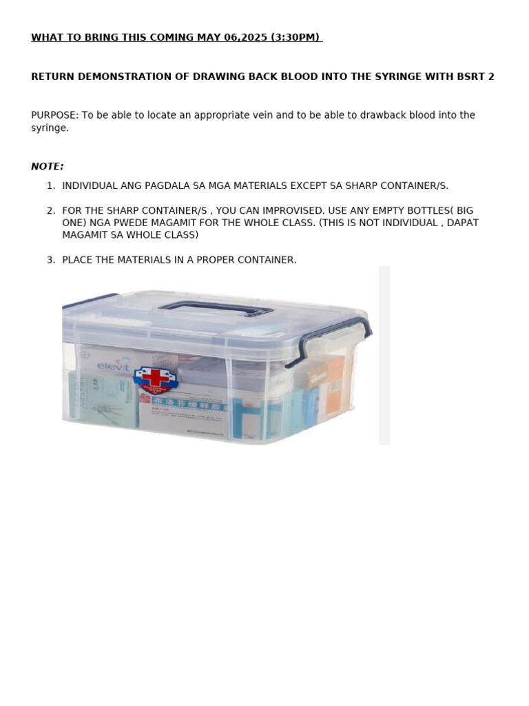 Venipuncture Materials | PDF