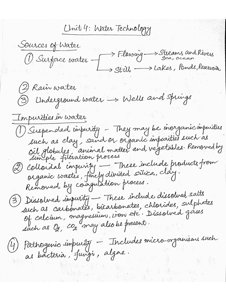 Unit 4 - Water Technology | PDF