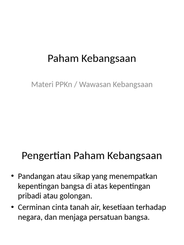 Materi Paham Kebangsaan | PDF