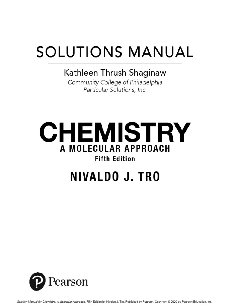 Chemistry A Molecular Approach 5th Edition Nivaldo Tro Solutions Manual ...