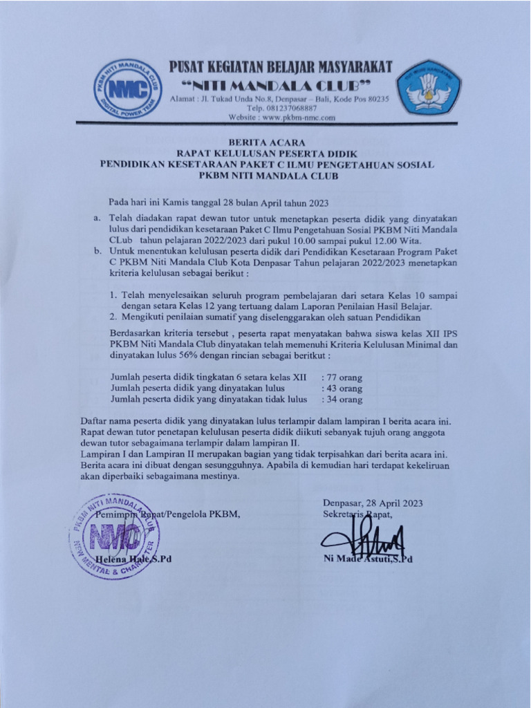 Ba Kelulusan Paket C | PDF