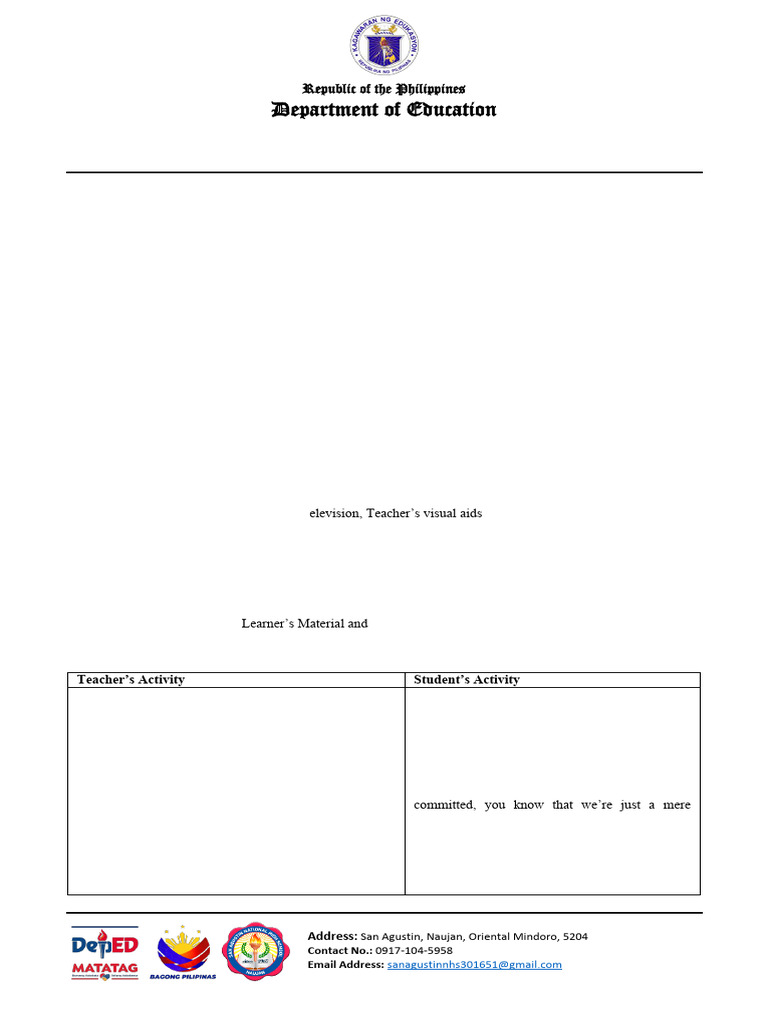 Final Final Final Detailed Lesson Plan For Teaching Demonstration | PDF | Lesson Plan | Definition