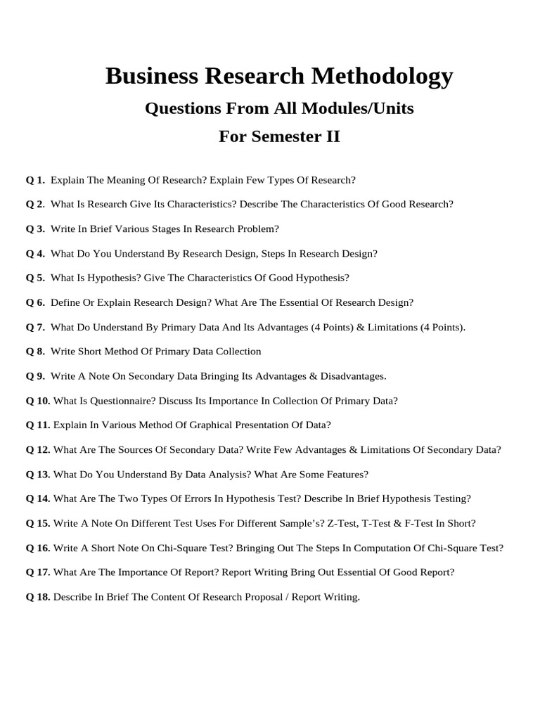 Business Research Methodology Overview | PDF