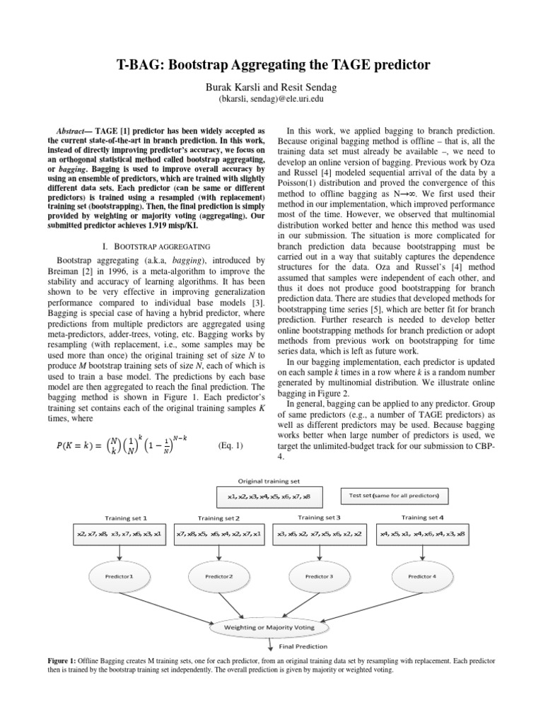 T-BAG Bootstrap Aggregating The TAGE Predictor | PDF | Bootstrapping (Statistics) | Statistical ...