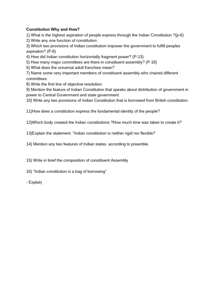 Constitution Why and How | PDF