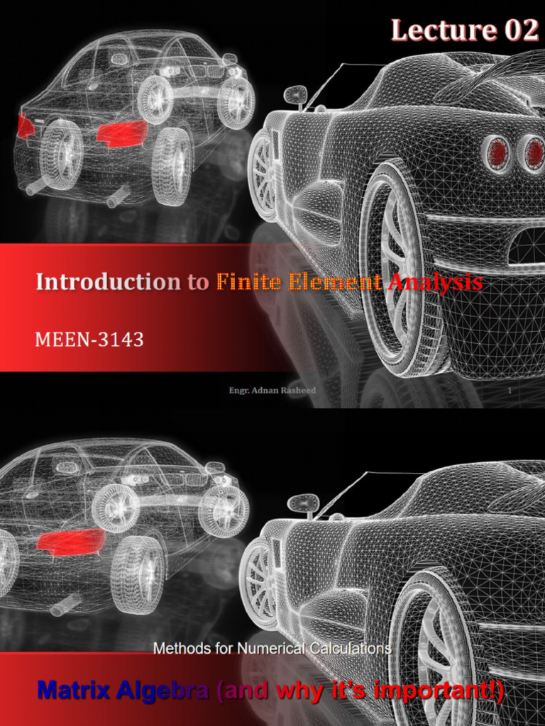 Lec 02 - Int FEA - Matrix Algebra Review | PDF