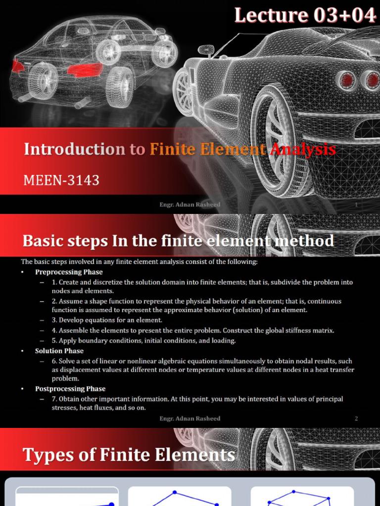 Lecture 03+04 - Int. FEA - Direct Formulation | PDF