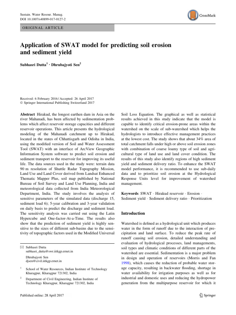 Application_of_SWAT_model_for_predicting | PDF | Surface Runoff ...