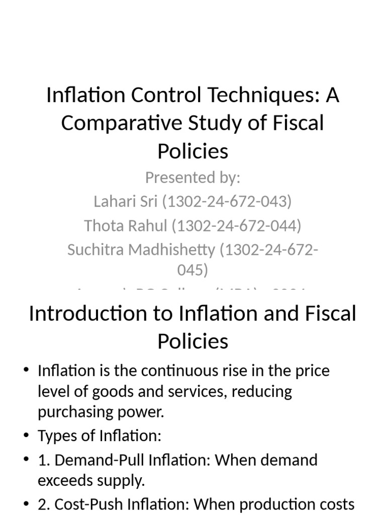 Inflation Control Presentation | PDF | Fiscal Policy | Inflation