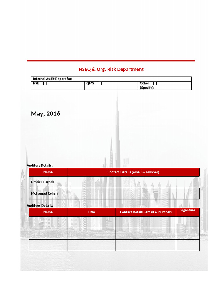 Internal HSE Audit Report ADP Kazakhstan May 2016 | PDF | Firefighter ...