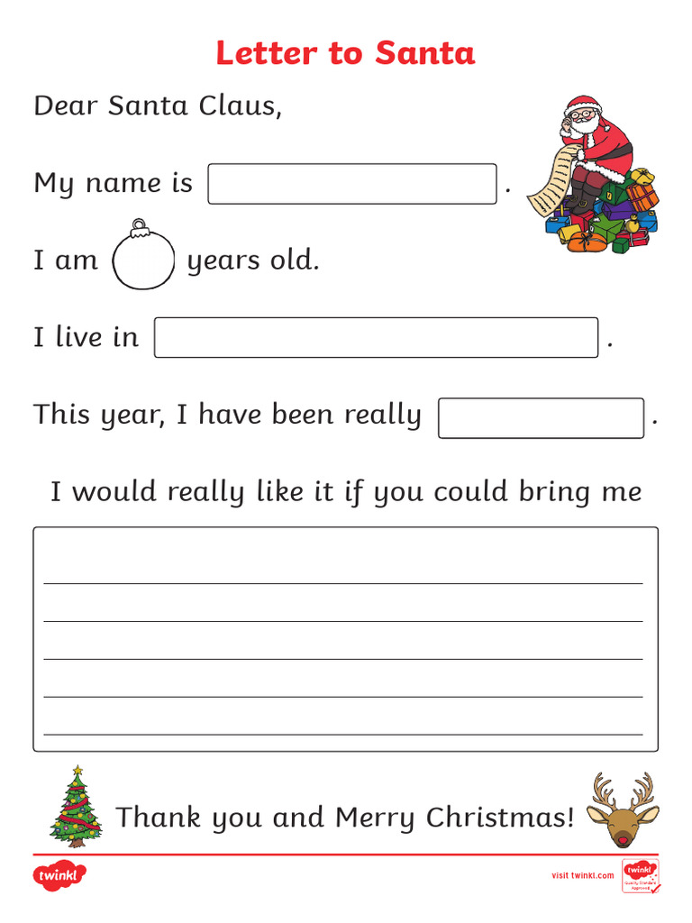 Letter To Santa Cloze Procedure | PDF