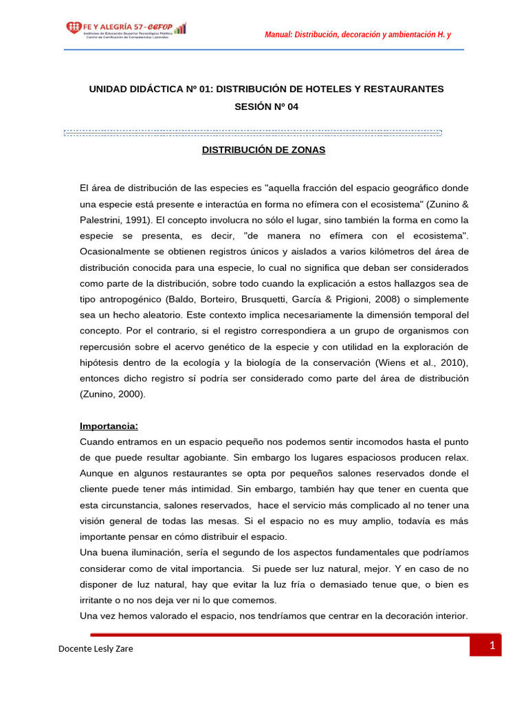 Separata #04 - Distribución de Zonas | PDF | Alimentos | Vegetales