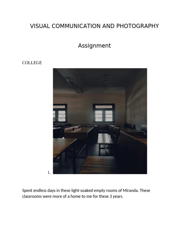 Visual Communication and Photography Assignment: College | PDF