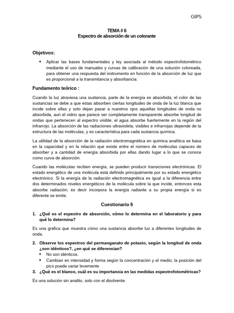 Gips - 6 | PDF | Espectro electromagnético | Absorción (radiación ...