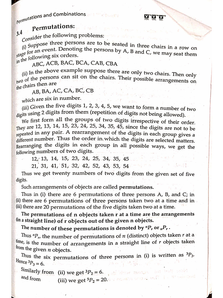 Permutation & Combination notes | PDF