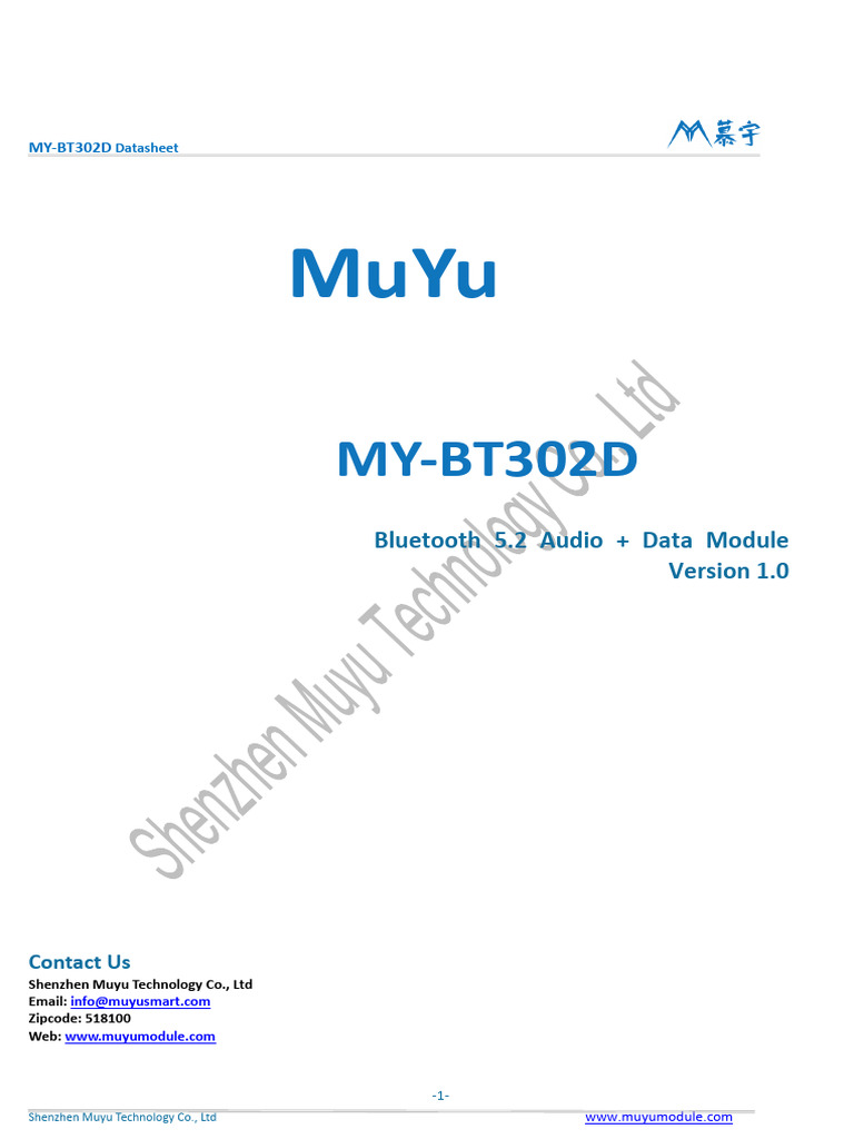 MY BT302D Datasheet V1.0 | PDF | Solder | Computer Engineering