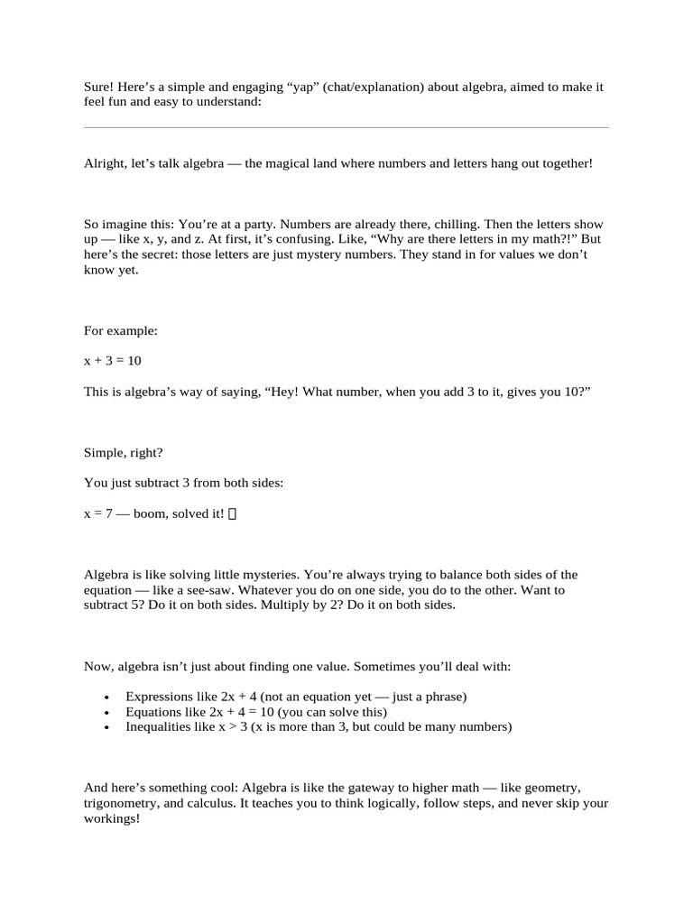Fun Introduction to Algebra Basics | PDF