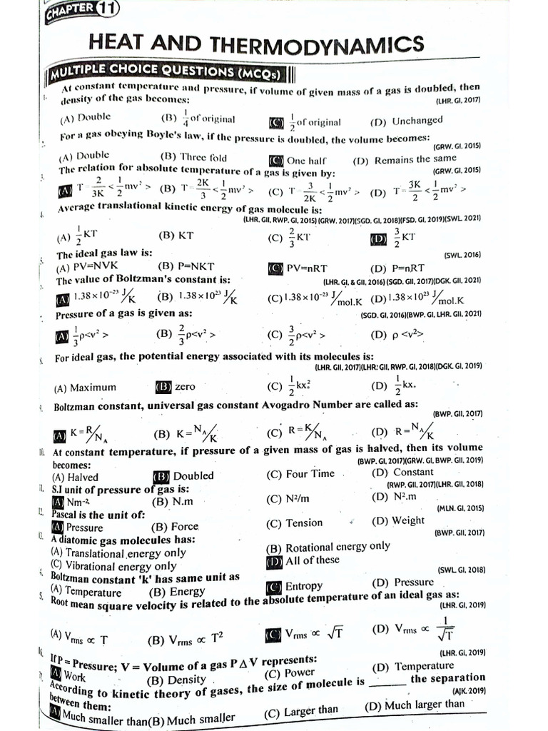 CH 11 MCQs 2014-21 | PDF