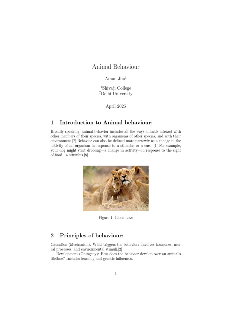 Understanding Animal Behavior Principles | PDF | Cognition | Biological ...