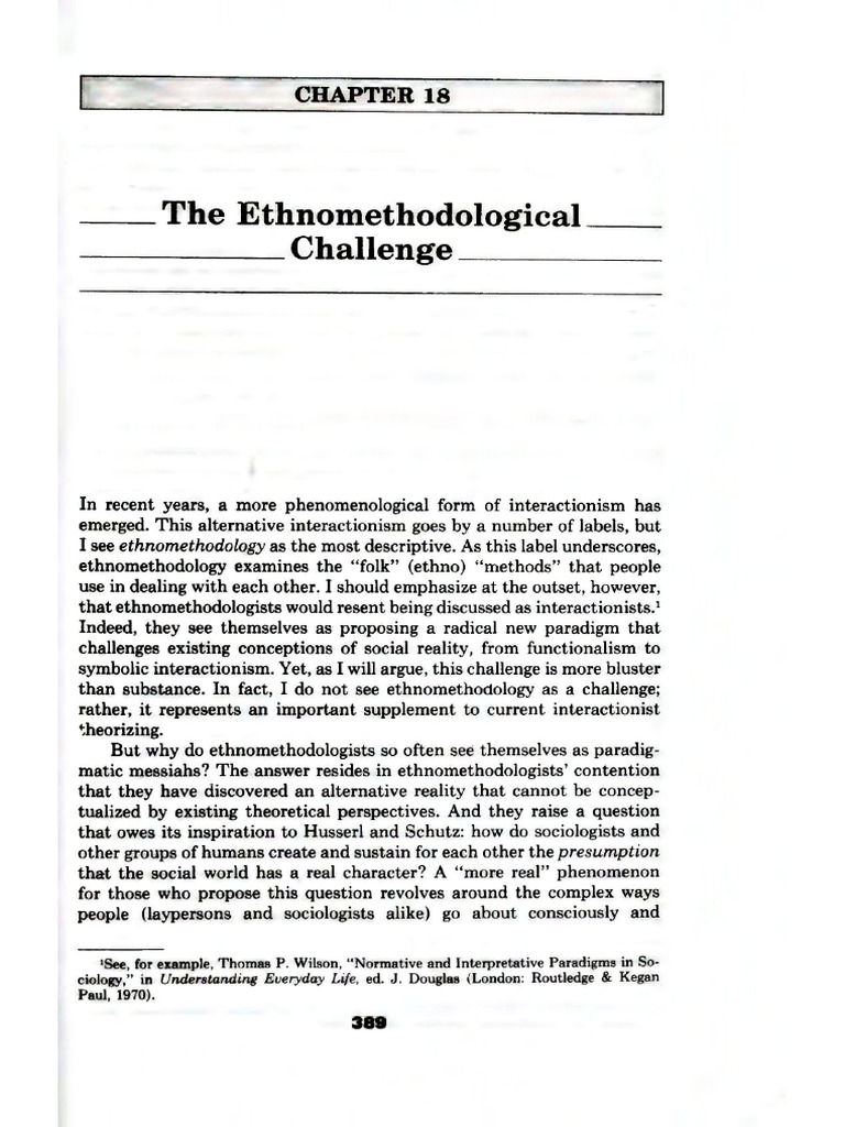 Ethnomethodology MS (Turner) | PDF