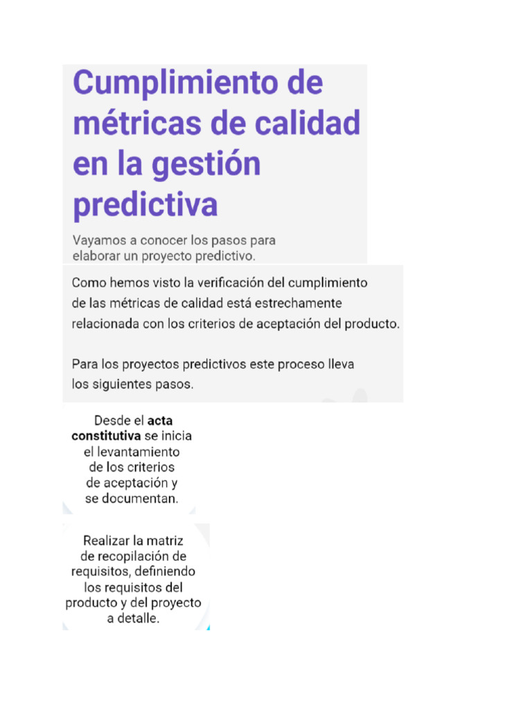 3.2 Cumplimiento de Métricas de Calidad en La Gestión Predictiva | PDF