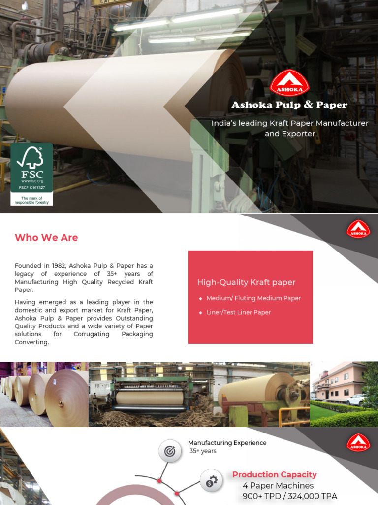 Ashoka Pulp and Paper Profile | PDF | Paper | Pulp (Paper)