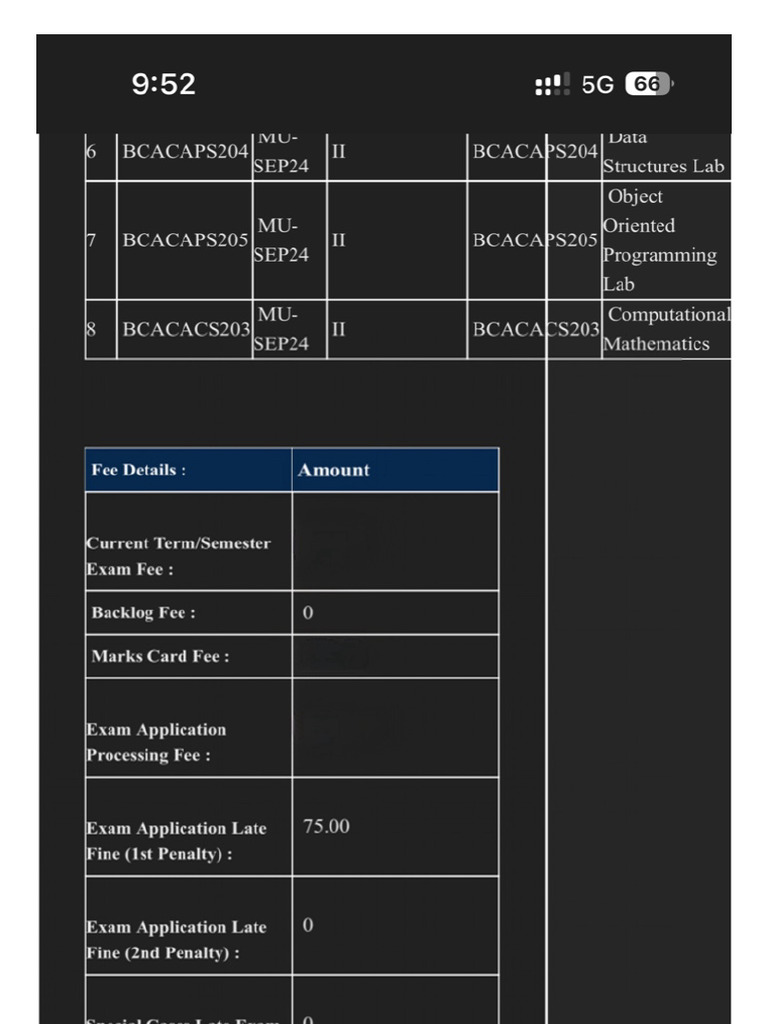 Exam Fee Details | PDF