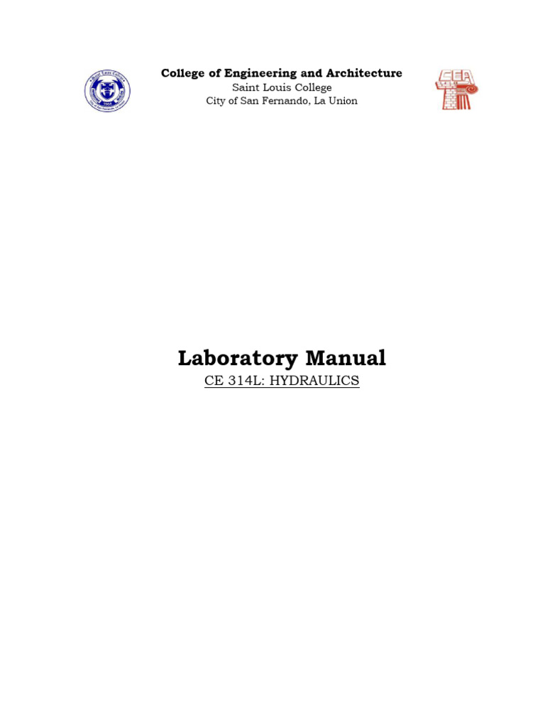 LabManual Hydraulics 240828 191402 | PDF | Reynolds Number | Density
