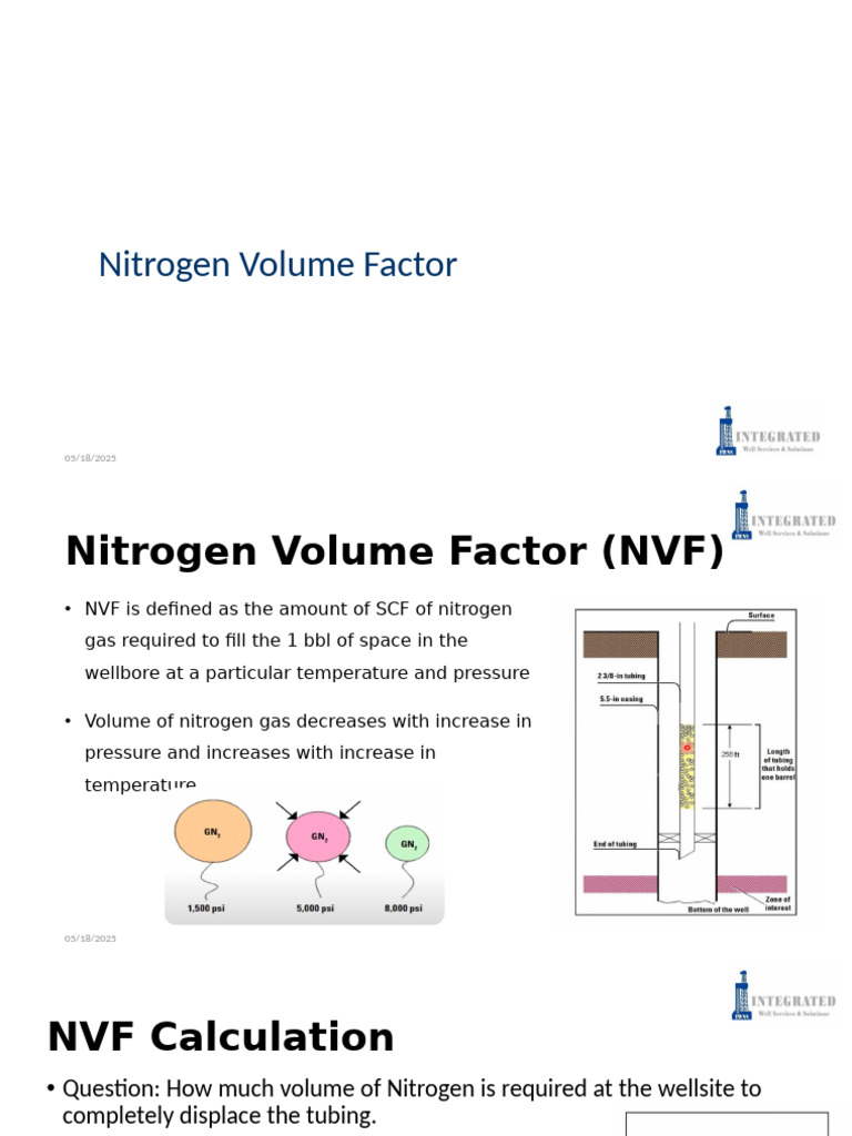 Nitrogen Volume Factor Calculation | PDF