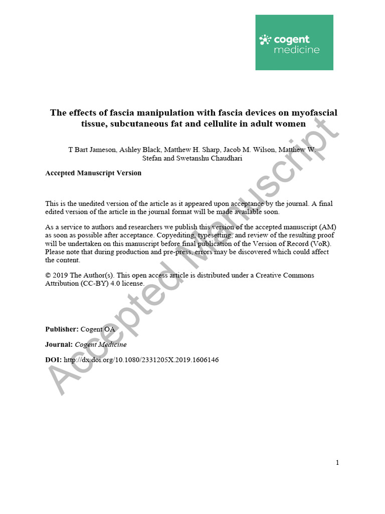 The Effects of Fascia Manipulation With | PDF | Adipose Tissue ...