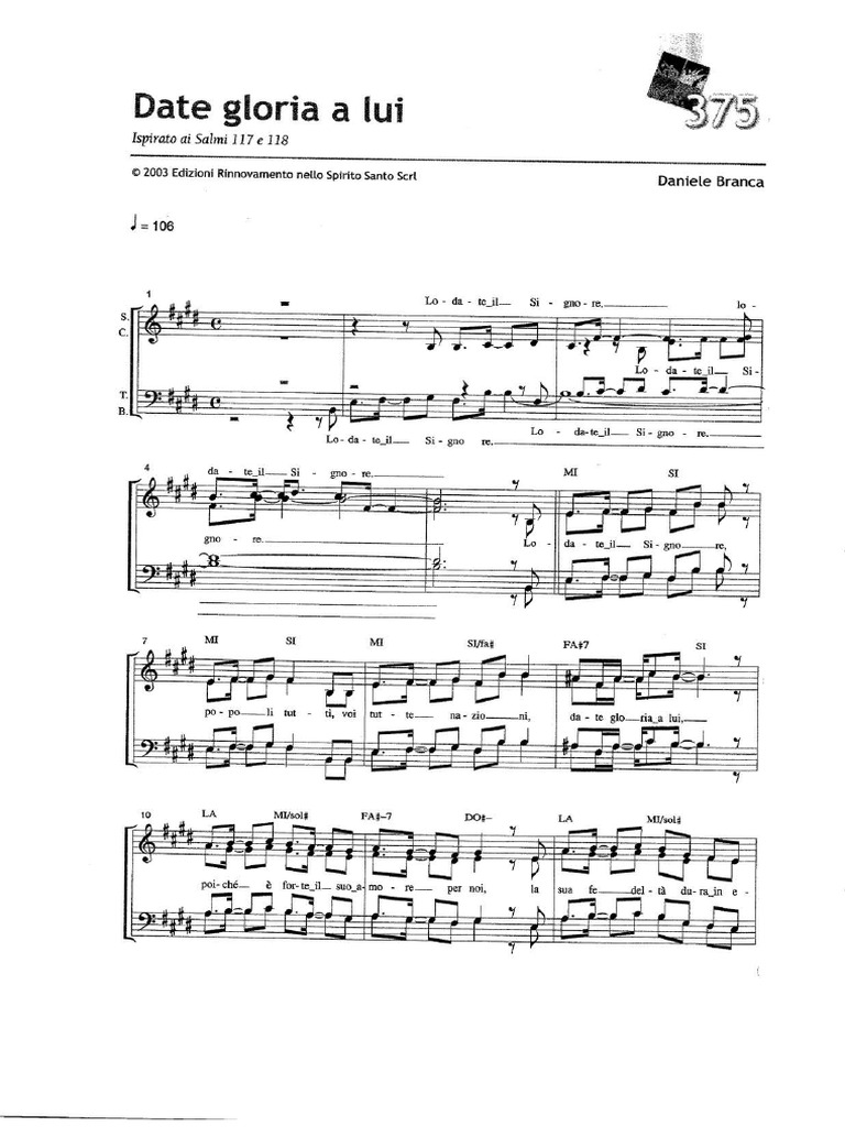 Date Gloria A Lui | PDF