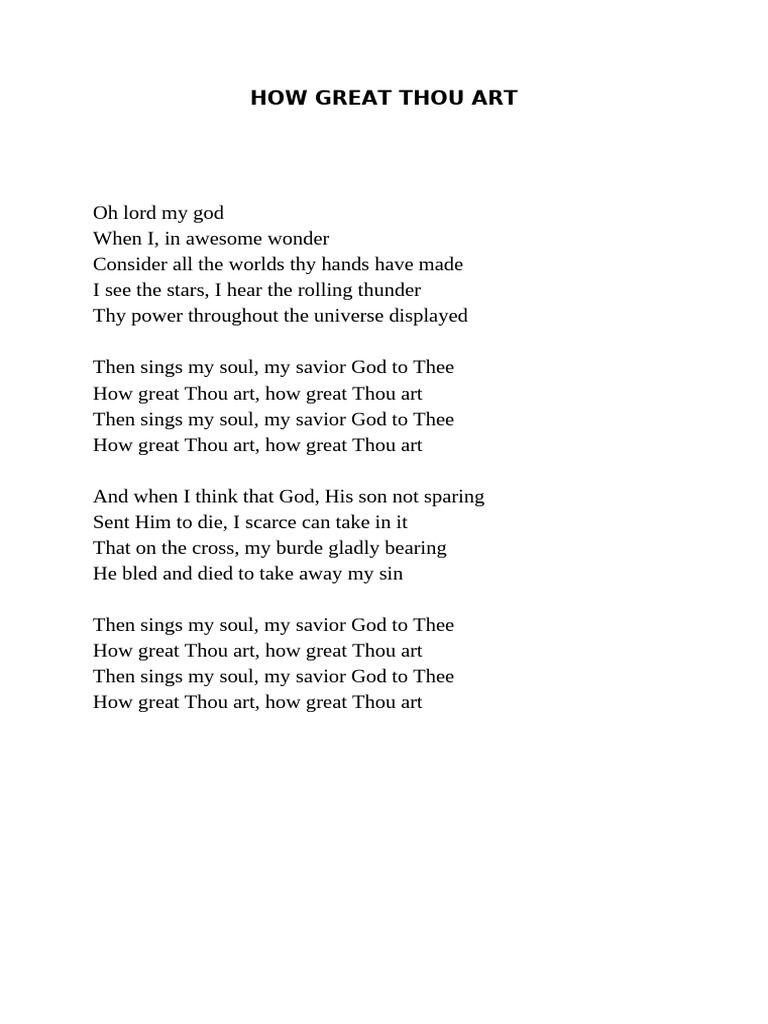 How Great Thou Art | PDF