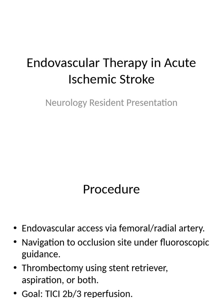 EVT Stroke Remade Presentation | PDF | Medicine | Medical Treatments