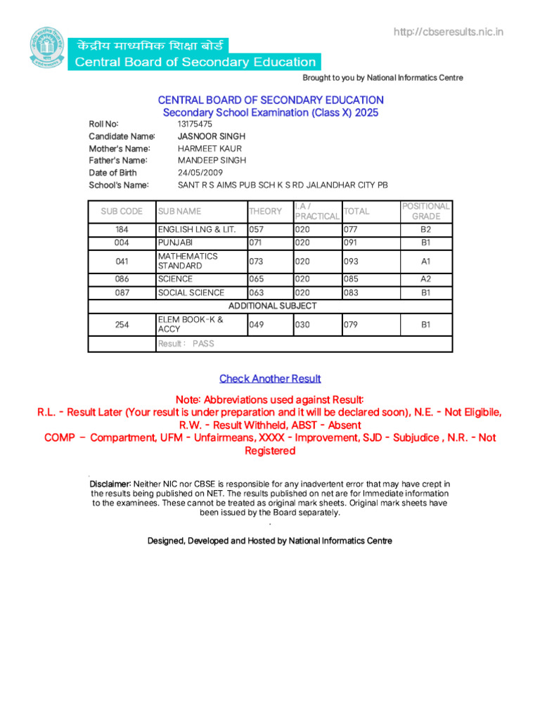 Secondary School Examination (Class X) 2025 | PDF | Qualifications ...