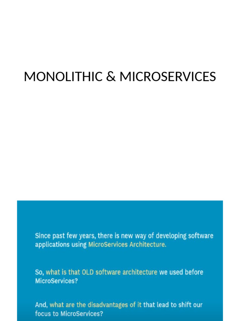 Monolithic & Microservices | PDF | Software As A Service | Computer Engineering